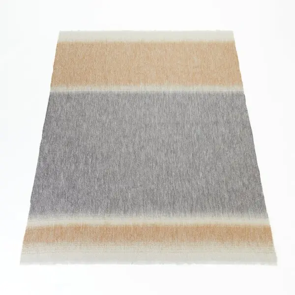 ELISKÁ Grey / Neutrals / Brown Large Mohair Rothko Throw In Candela - Grey/brown