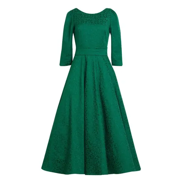 MATSOUR'I Jacquard Dress Alyzee - Green