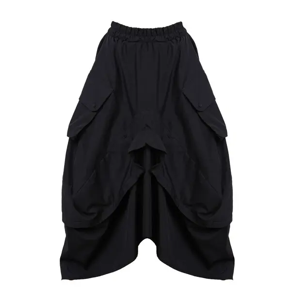 METAMORPHOZA Asymmetrical Maxi Skirt - Black