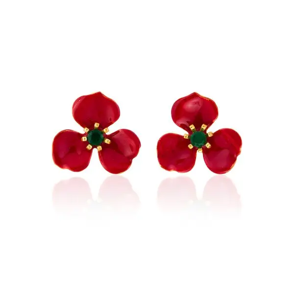 MILOU JEWELRY Petal Flower Earrings - Red
