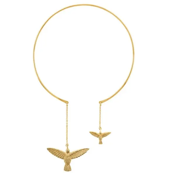 SOPHIE SIMONE DESIGNS Choker With Hummingbird Motifs - Gold