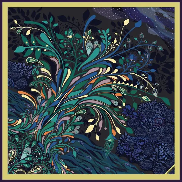 JESSIE ZHAO NEW YORK Silk Scarf With Sprinkle Night - Black