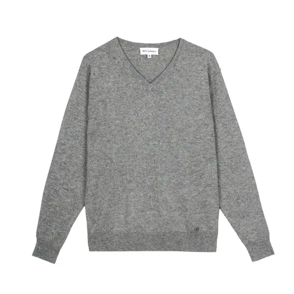 BEL CASHMERE S Cashmere V-neck Sweater - Grey