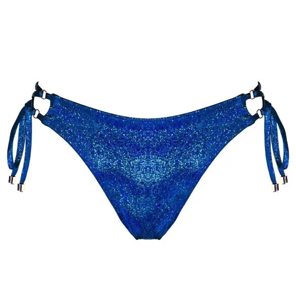 ENEZ SWIM Eden Scrunch Bottom Sapphire Glitter - Blue