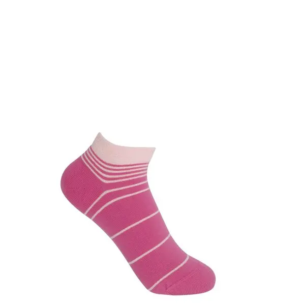 PEPER HAROW - MADE IN ENGLAND Retro Stripe Trainer Socks - Pink