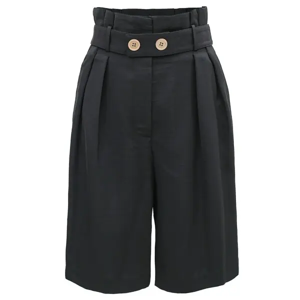 SMART AND JOY High Waist Bermuda Shorts - Black