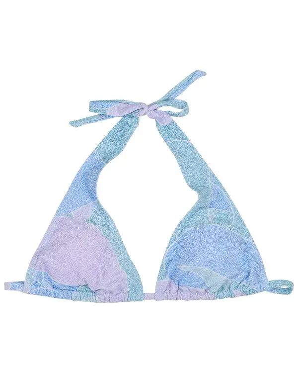 LORDS OF HARLECH Raquel Grain Paisley Teal Bikini Top - Blue