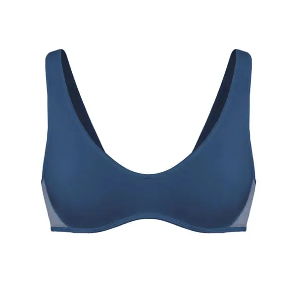 MONIQUE MORIN LINGERIE Core Scoop Neck Bralette Dark Denim - Blue