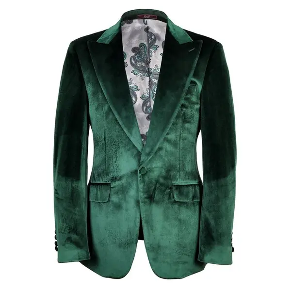 DAVID WEJ Maison Velvet Blazer - Green