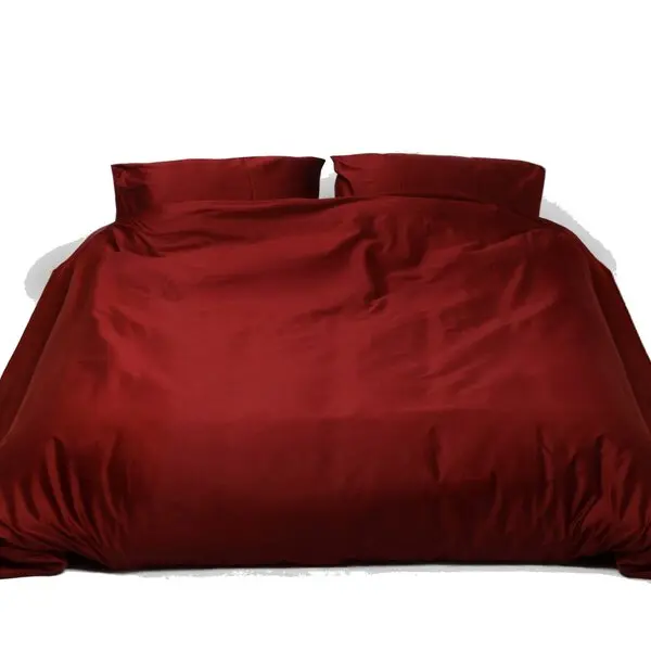 MARSHMELLOW FABRICS Duvet Cover Set- 300 Threads Sateen Bordeaux - Red
