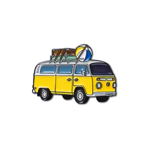 MAKE HEADS TURN Enamel Pin Road Trip Van Motif - Yellow