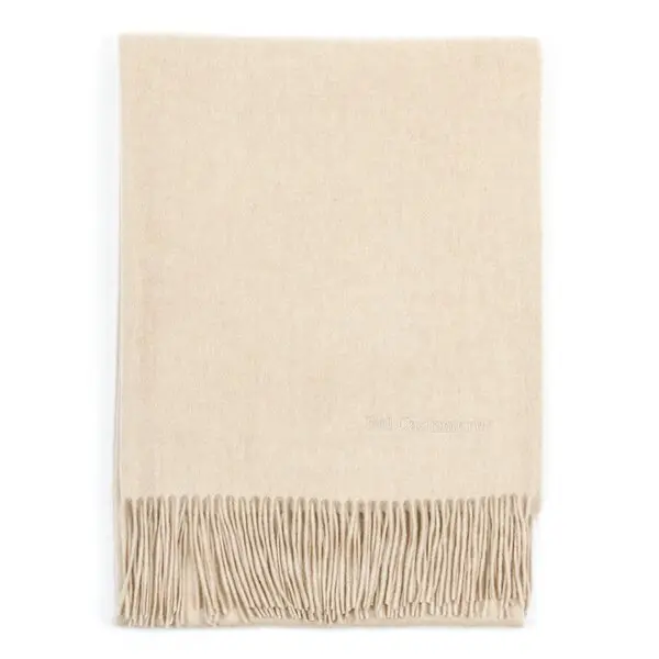 BEL CASHMERE Cashmere Stole With Fringes Beige - Black