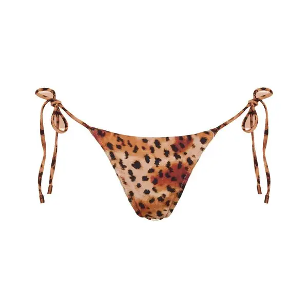 SUNKISSED Golden Leopard Triangle Bikini Bottoms - Orange/gold
