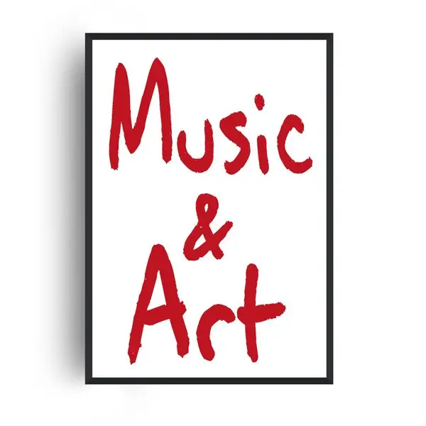 FANCLUB Music And Art Playful Creative Quote Art Print A2 - Red