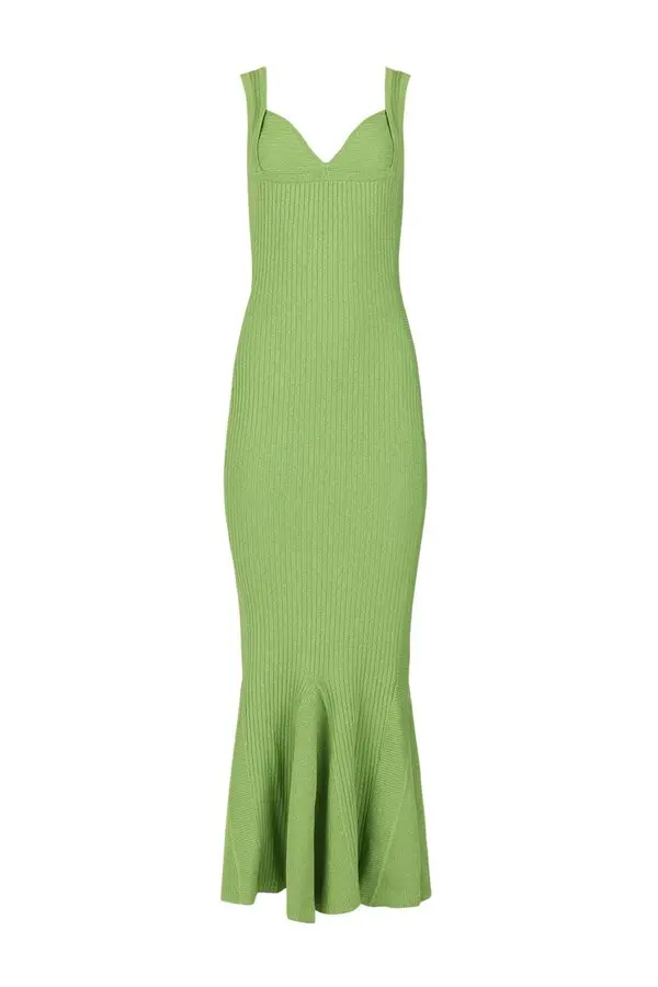 ANDREEVA Metallic Knit Maxi Dress