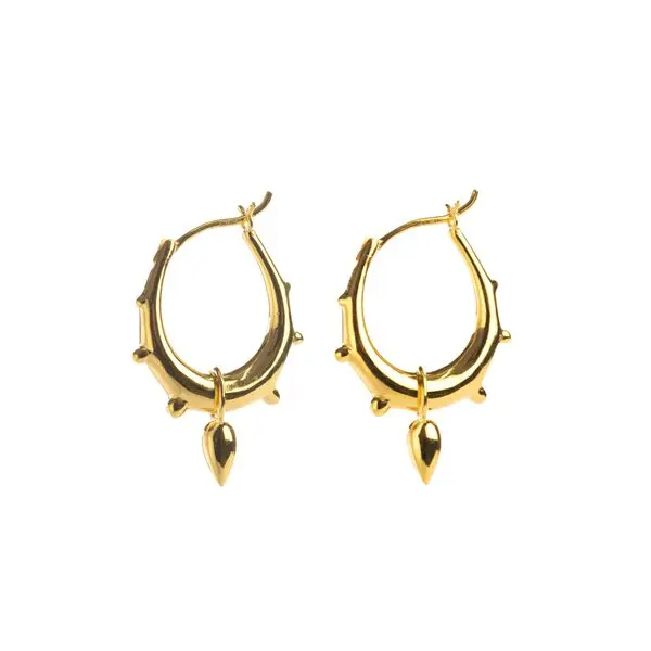 RIZE Tribal Spike Hoops Plated - Gold