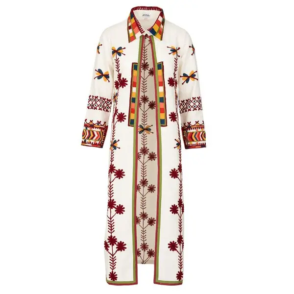 ANTRA DESIGNS The Snow Aztec Coat - White