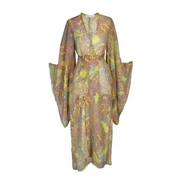 JENNAFER GRACE Peridot Paisley Kimono - Blue/green