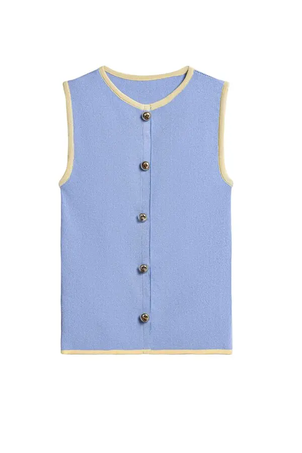 NOCTURNE Button-embellished Knit Top