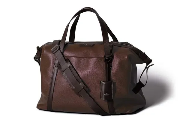 HARBER LONDON Leather Overnight Bag Caoba