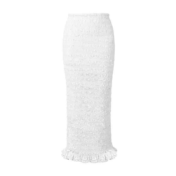 AMY LYNN Chelsea Cotton Ivory Maxi Skirt - White
