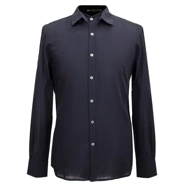 SMART AND JOY Long-sleeved Shirt With Double And Removable Collar - Black