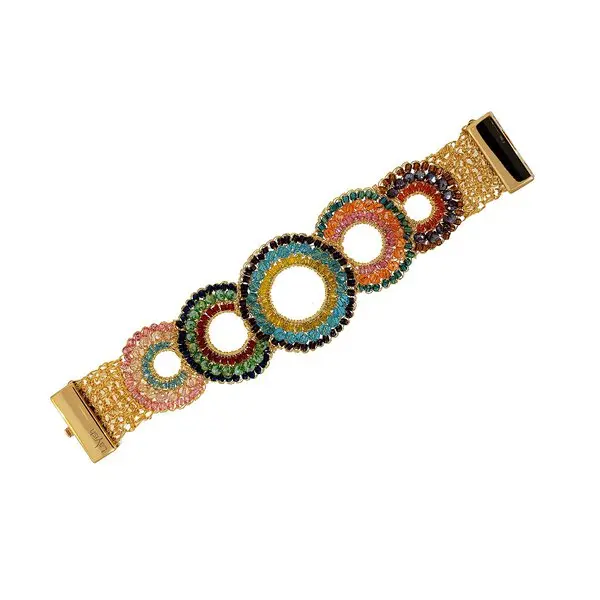 LAVISH BY TRICIA MILANEZE Multicolor Gush Handmade Bracelet - Gold