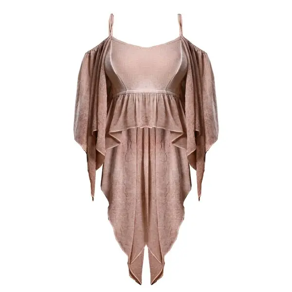 ZHENABIA Venus Blouse Powder Boho Top - Pink