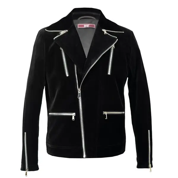 DAVID WEJ Washington Corduroy Biker Jacket - Black