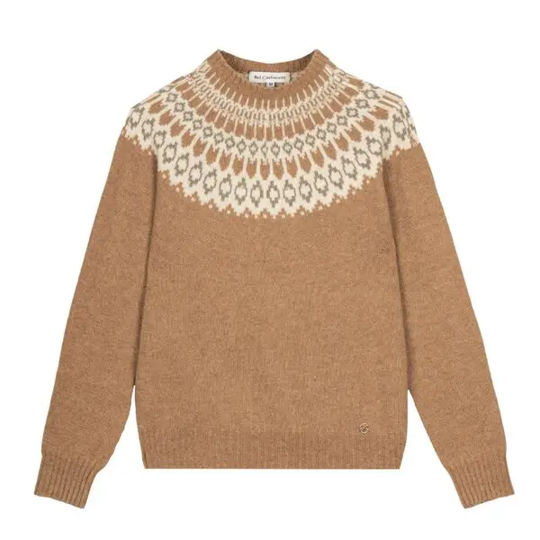 BEL CASHMERE Martina Camel Cashmere Sweater - Brown