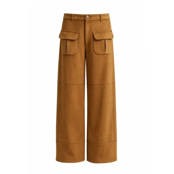LUROQ LONDON Panelled Suede Trousers