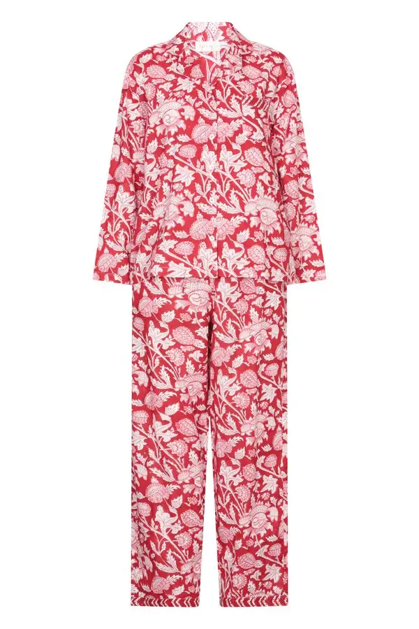 NOLOGO-CHIC Hand Block Printed Pj's Vintage - Red
