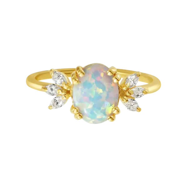 LA KAISER Opal & Diamond Treasured Love Ring - Gold
