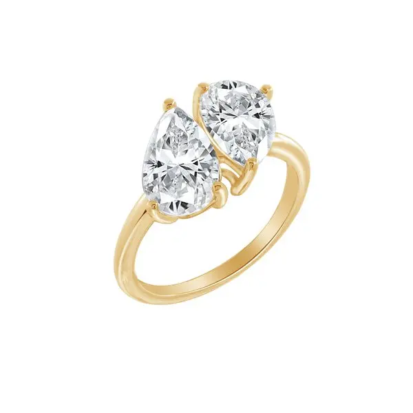 DIAMONBLISS Pear Bypass Ring, Five Carats - Yellow