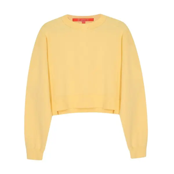 YORSTRULY Cropped Sweatshirt Butter - Yellow