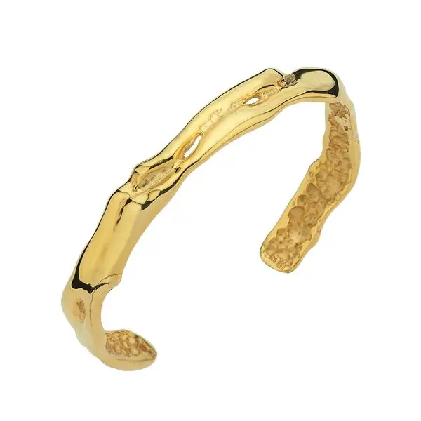 LINYA JEWELLERY Medusa Amorf Thin Cuff Bracelet - Gold