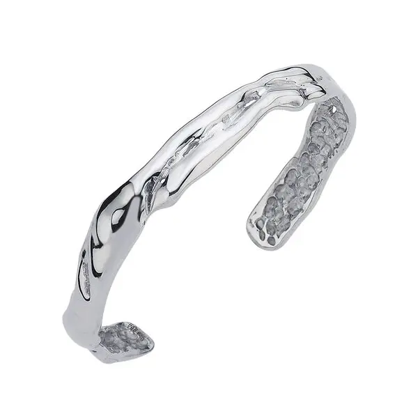LINYA JEWELLERY Medusa Amorf Thin Cuff Bracelet - Silver