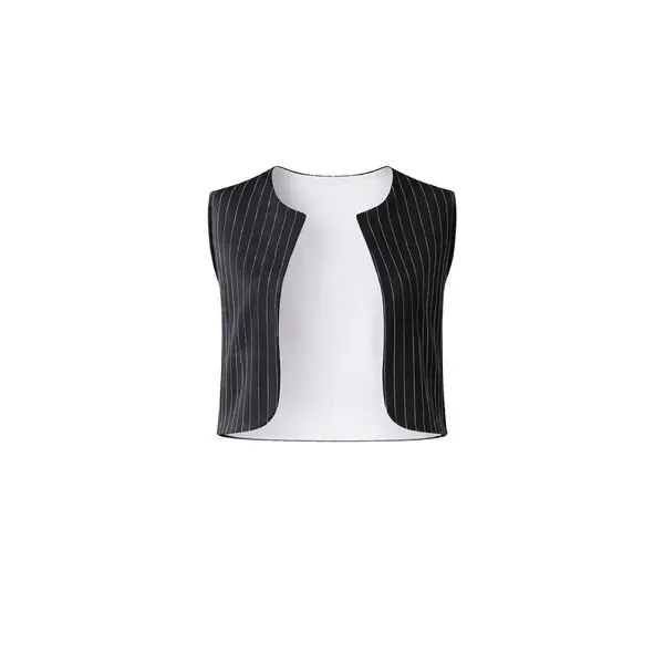 LUMINA ELIGMA Black / White The Arabesque Vest Ensemble Black & White Stripes - Black/white