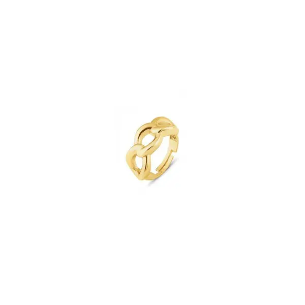 SPERO LONDON Chunky Three Chain Sterling Silver Adjustable Statet Ring - Gold