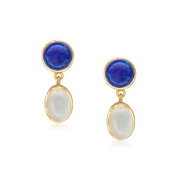 PREETI SANDHU Lapis & Moonstone Earring - White
