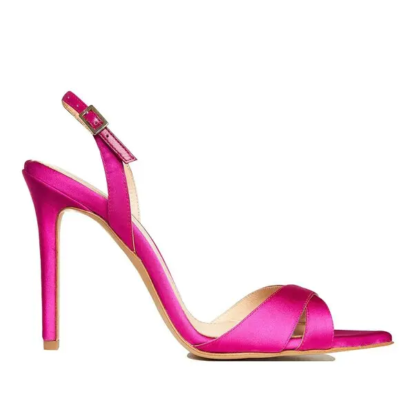 GINISSIMA Thea Plum Satin Sandals - Pink