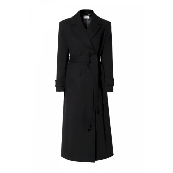 AGGI BY HALEWSKI Cartney Maxi Double Breasted Coat - Black