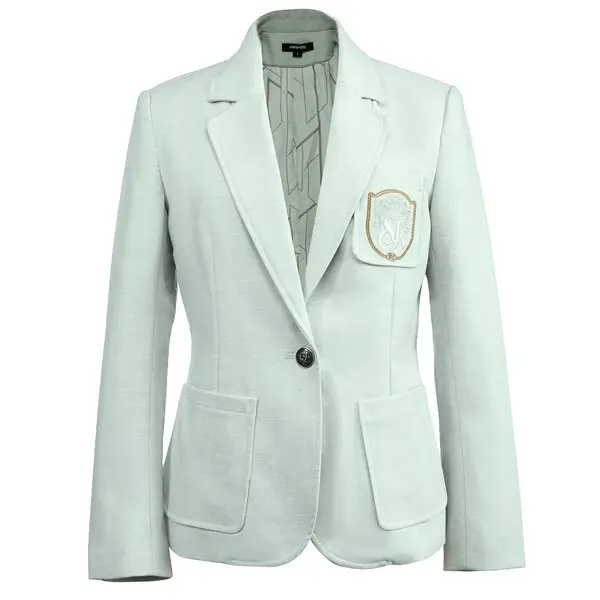 SMART AND JOY Tailored Blazer With Badge - Grey