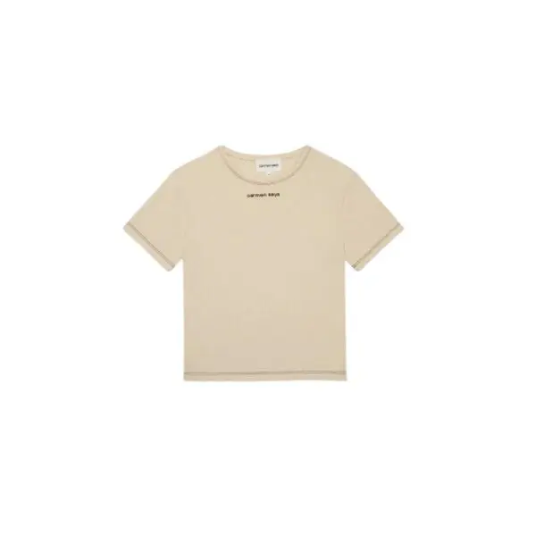 Carmen Says Neutrals Volley Cream Crop Top - White