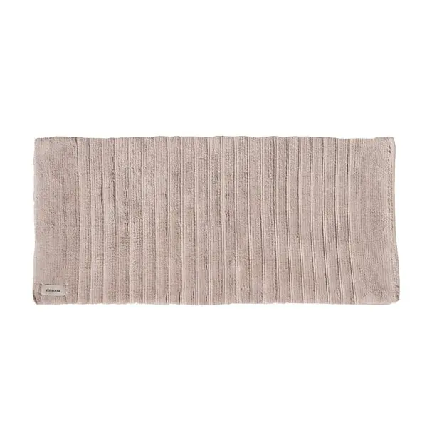 Misona Ribbed Organic Cotton Bath Runner Mat Light Grey - Silver