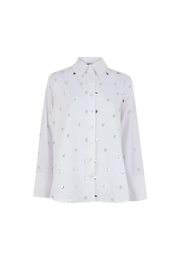 EXQUISE Neutrals Murphy Classic Collar Long Sleeve Shirt Ecru