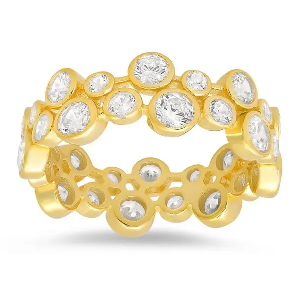 KYLIE HARPER Abstract Bezel-set Diamond Cz Eternity Band Ring - Gold
