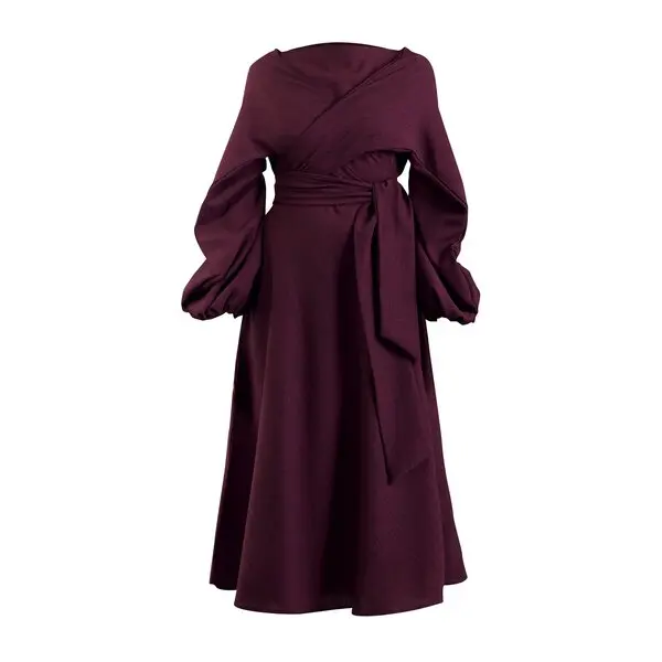 MEEM LABEL Crawford Plum Midi Dress - Purple