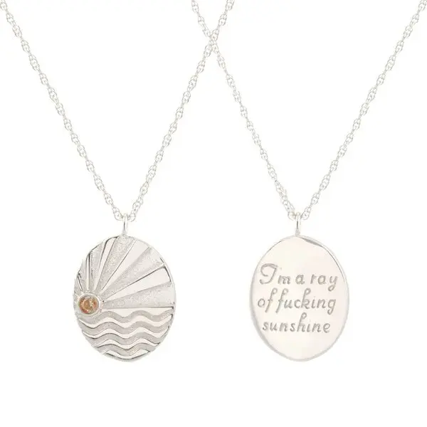 Kris Nations Ray Of Sunshine Charm Necklace Sterling - Silver