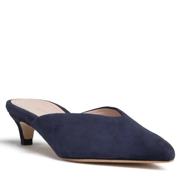 BEAUTIISOLES BY ROBYN SHREIBER Gal Navy Mule In Suede Comfortable &dressy For Night & Day Wear - Blue